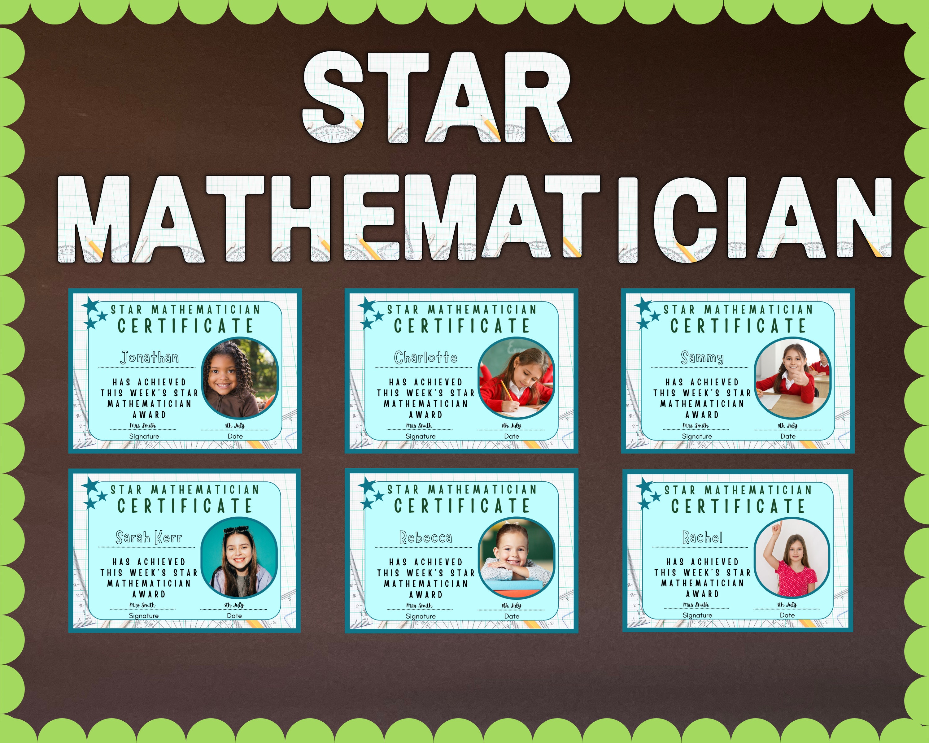 Certificate Template Editable, Maths Award, School Class Editable CANVA ...