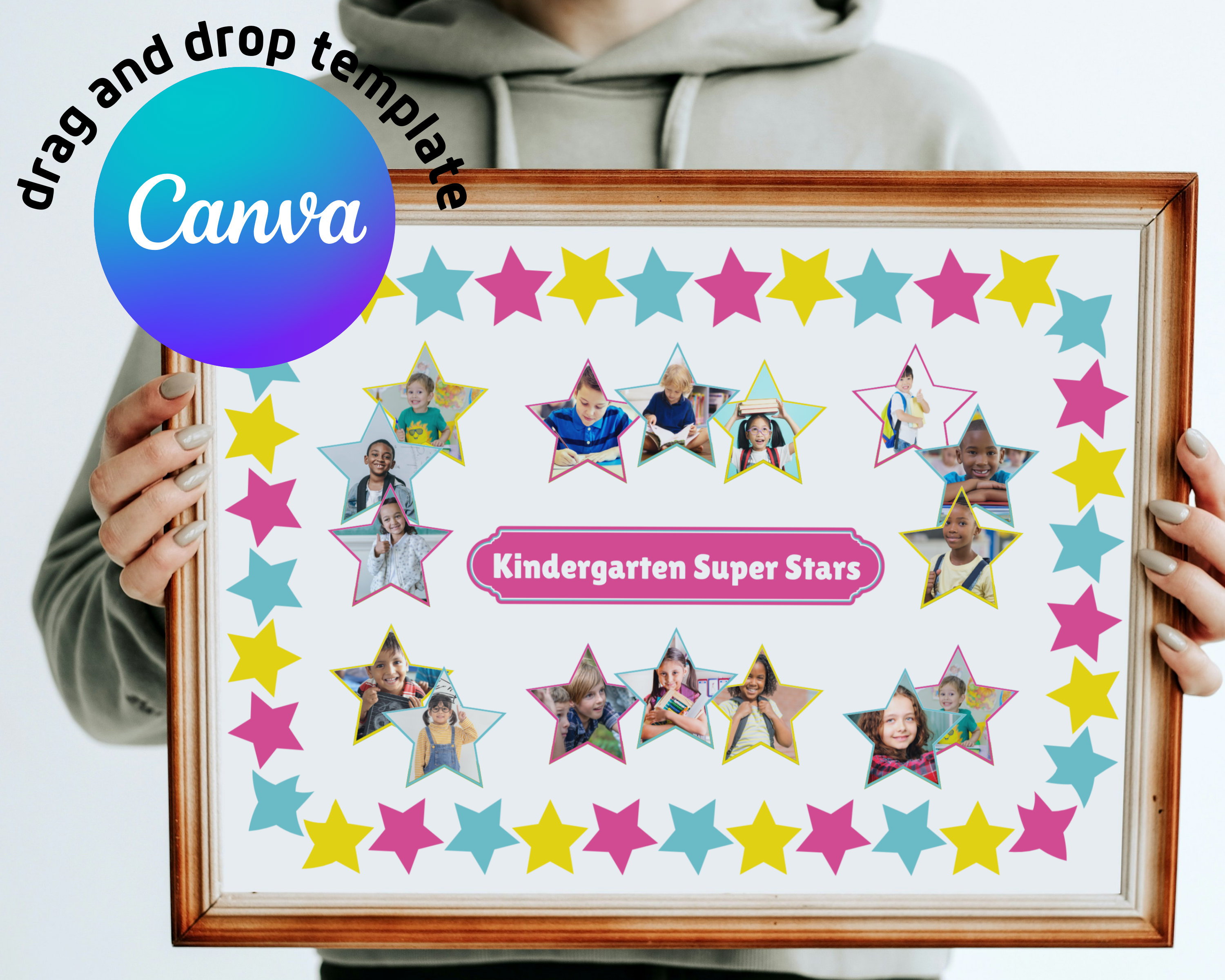 Class Composite Photo Collage Template, Canva Photo Drag and Drop ...