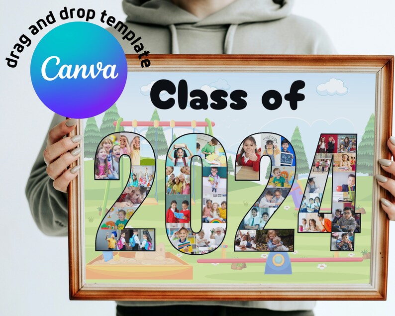 Graduation Collage Template, Class of 2024 Canva Drag and Drop Template ...
