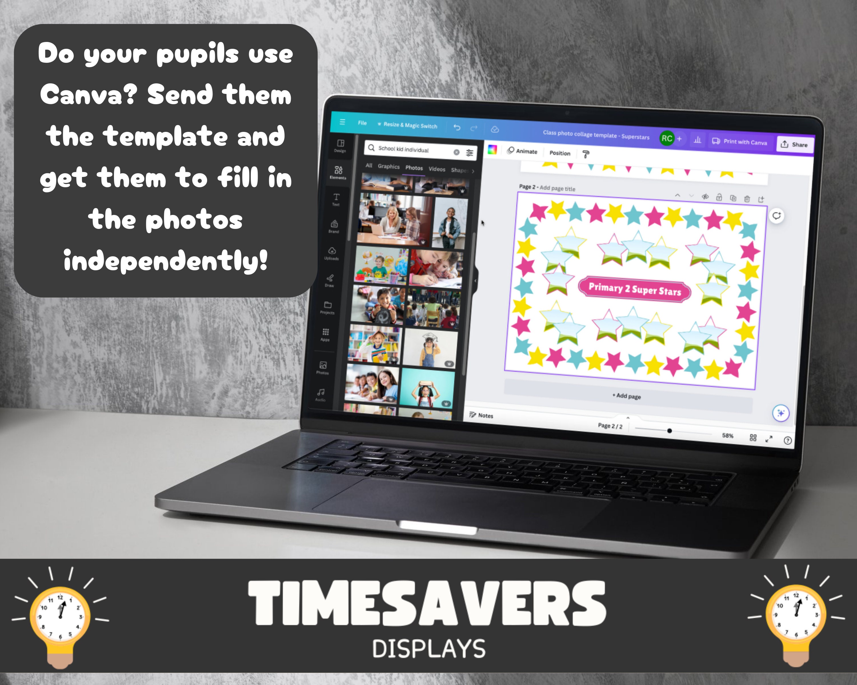 Class Composite Photo Collage Template, Canva Photo Drag and Drop ...