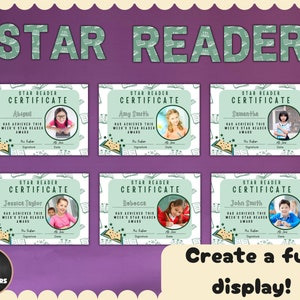 Certificate Template Editable, Reading Award, School Class CANVA ...
