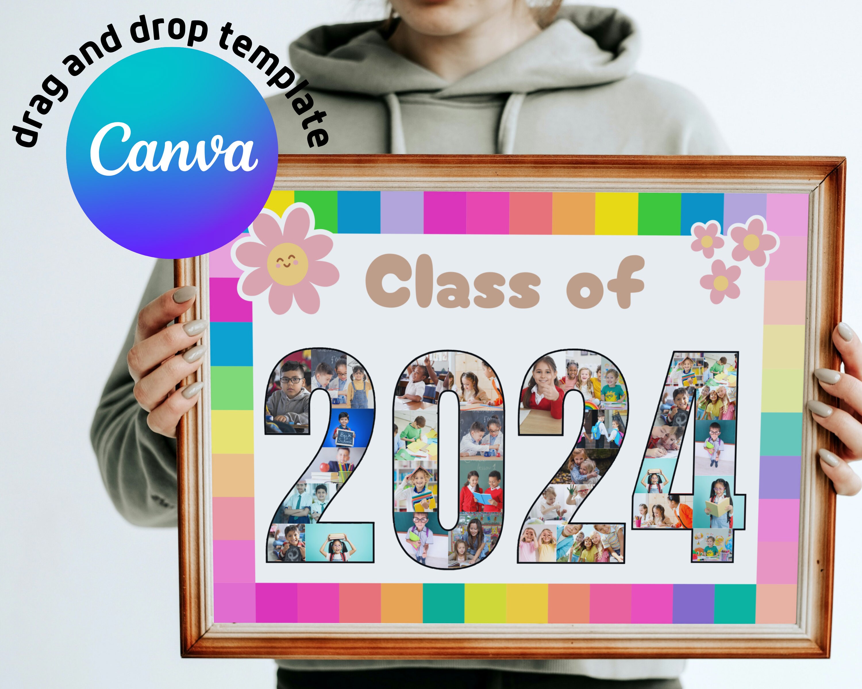 Graduation Collage Template, Class of 2024 Canva Drag and Drop Template ...