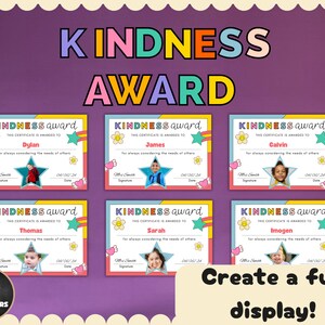 Certificate Template Editable, Kindness Award, School Class CANVA ...