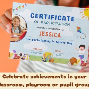 Certificate Template Editable, Sports Day Award, School Editable CANVA ...
