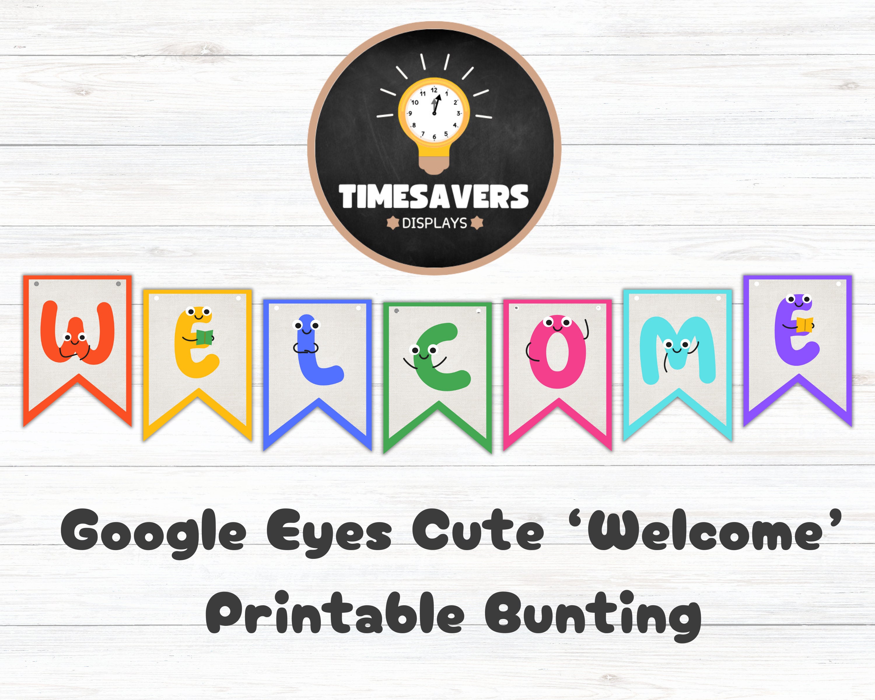 Welcome Bunting, Printable Cute Character Welcome Bunting, Rainbow Boho ...