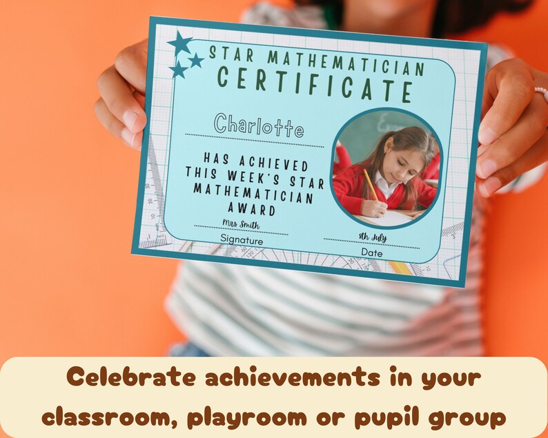 Certificate Template Editable, Maths Award, School Class Editable CANVA ...