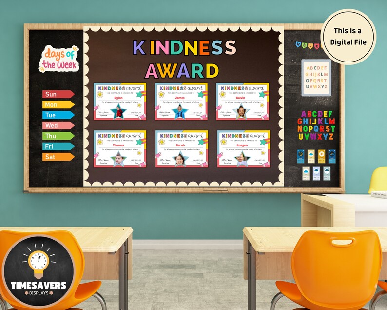Certificate Template Editable, Kindness Award, School Class CANVA ...