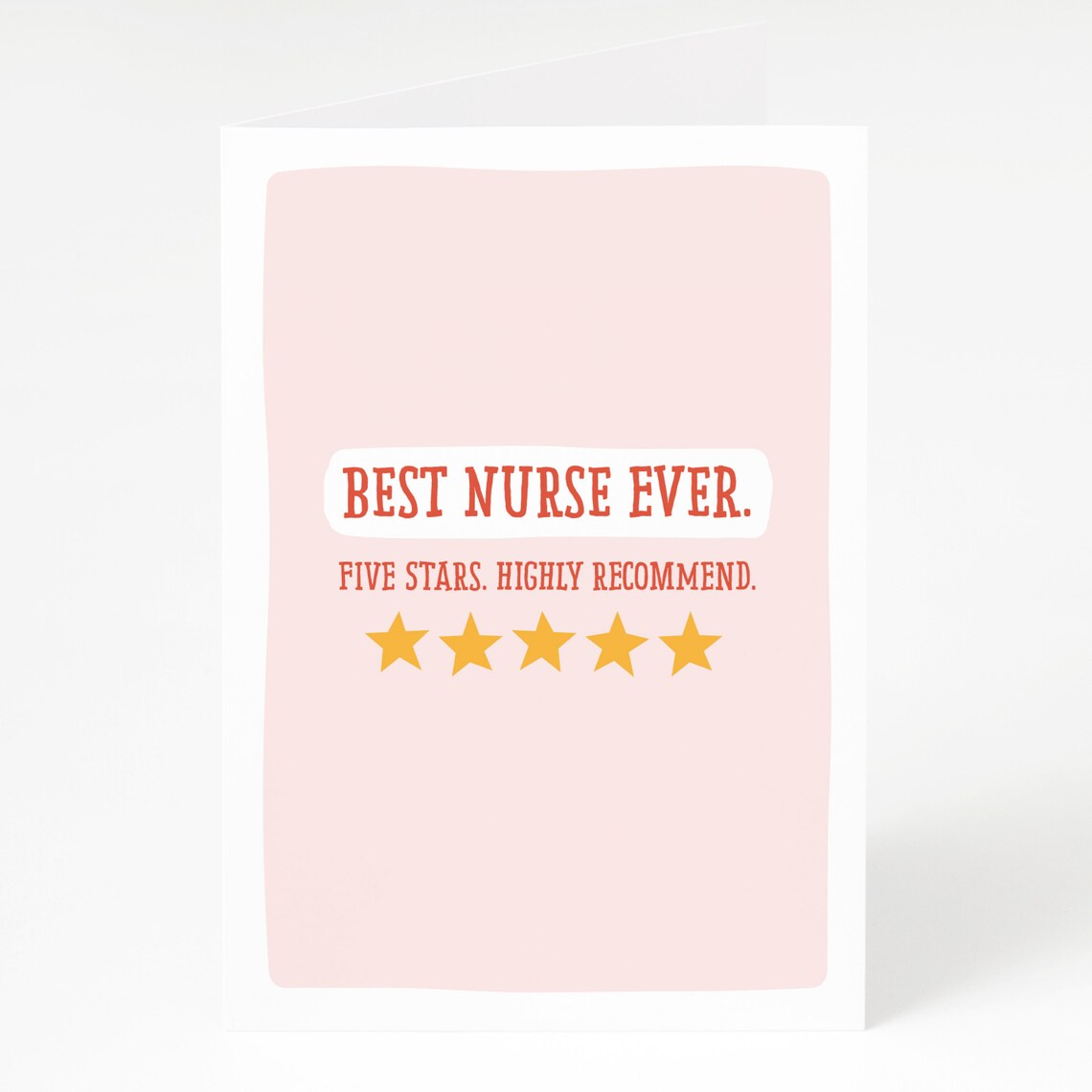Best Nurse Ever Greeting Card, 5 Stars, Highly Recommend, Thank You ...