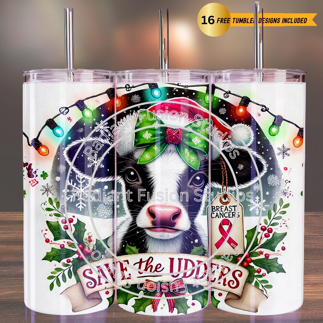 Save the Udders Cow Tumbler Wrap: Breast Cancer Awareness (digital ...