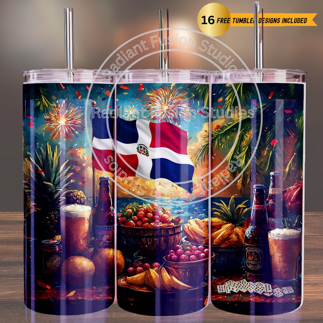 Dominican Republic Flag Tumbler Wrap: Pride Sublimation Design (digital ...