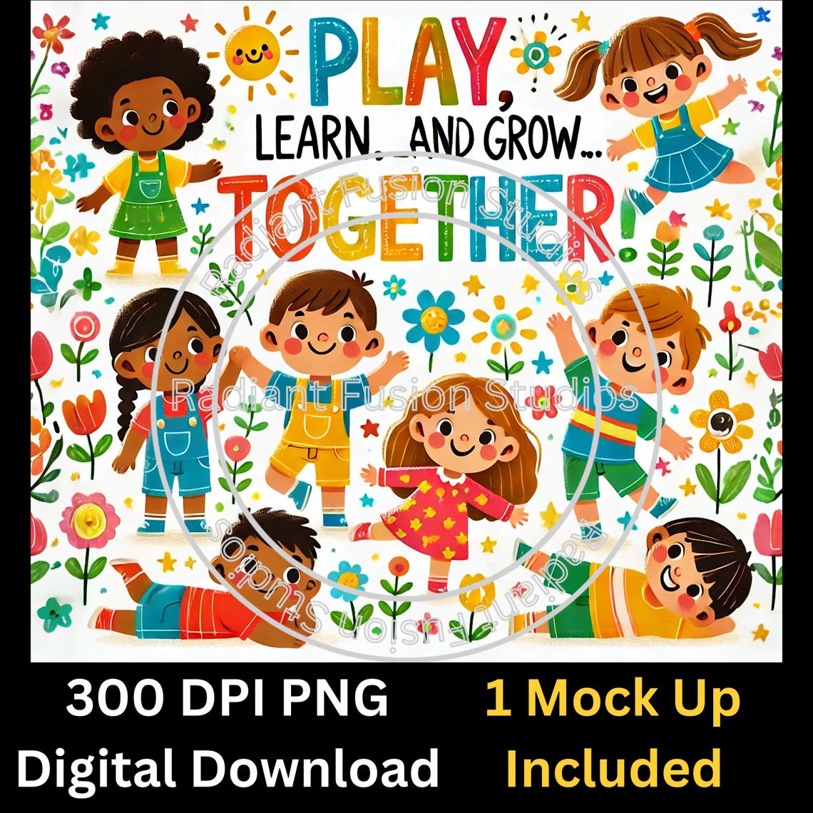 Play Learn Grow Tumbler Wrap: Positive Kids PNG (digital Download) - Etsy