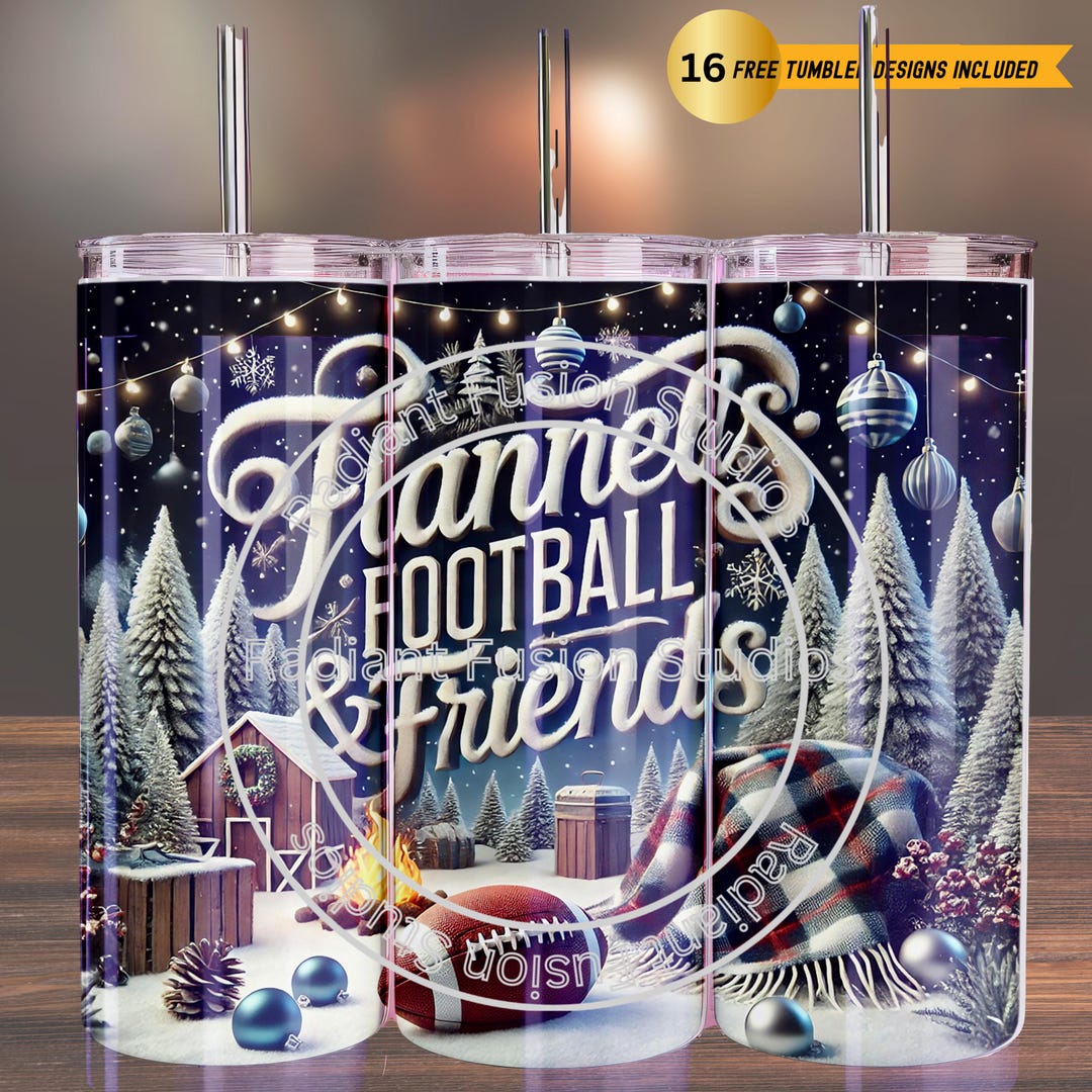 Rustic Flannel Football Tumbler Wrap PNG: Sublimation Design (digital ...