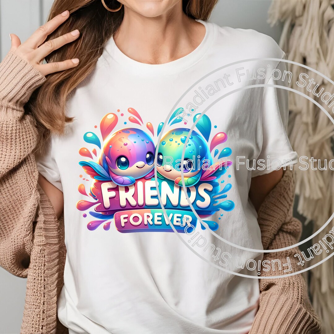Friends Forever Sea Turtle Clipart: Besties Gift (PNG Digital Download ...