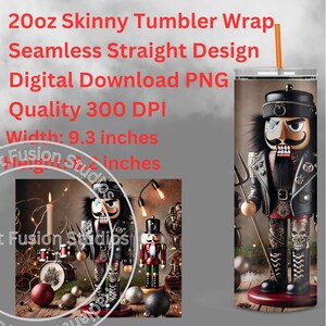 Gothic Nutcracker Tumbler Wrap: Punk Christmas PNG (digital Download ...