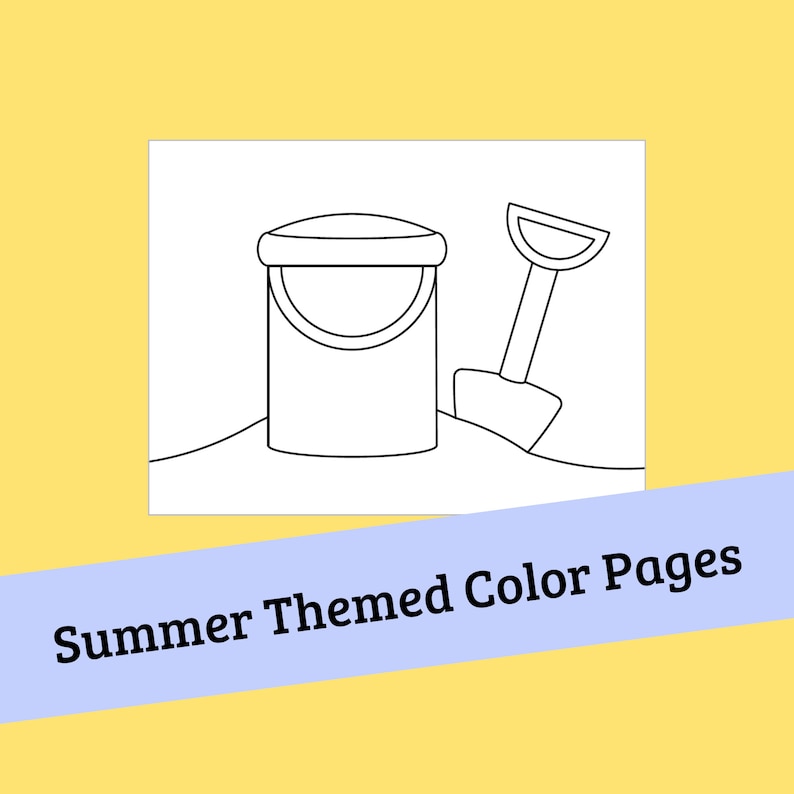25 Color Pages Printable for Kids, Summer Themed, Digital Download. - Etsy