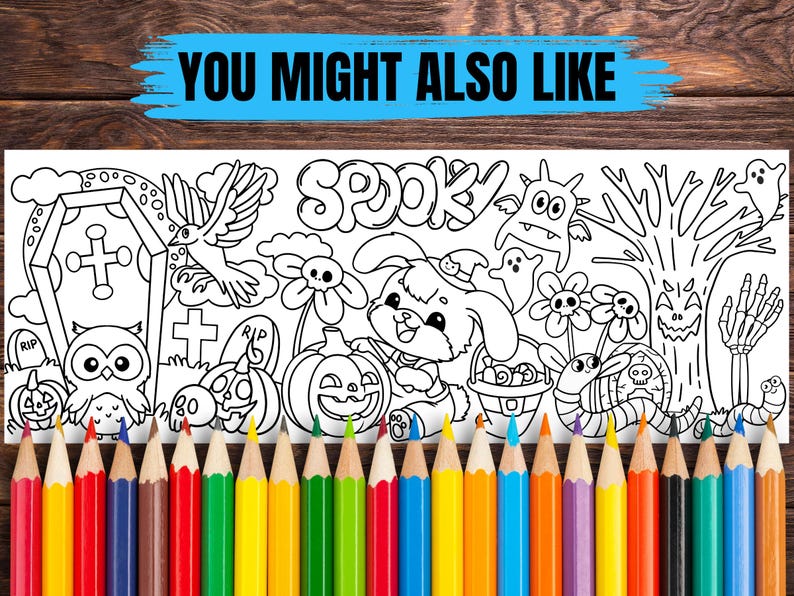 Halloween Giant Coloring Page | Coloring Table Cloth for Kids | Paper ...