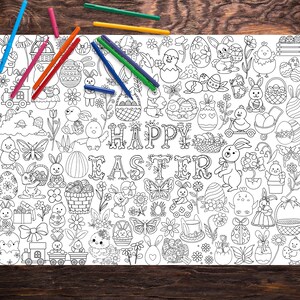 Easter Giant Coloring Page | Big Printable Coloring Tablecloth ...