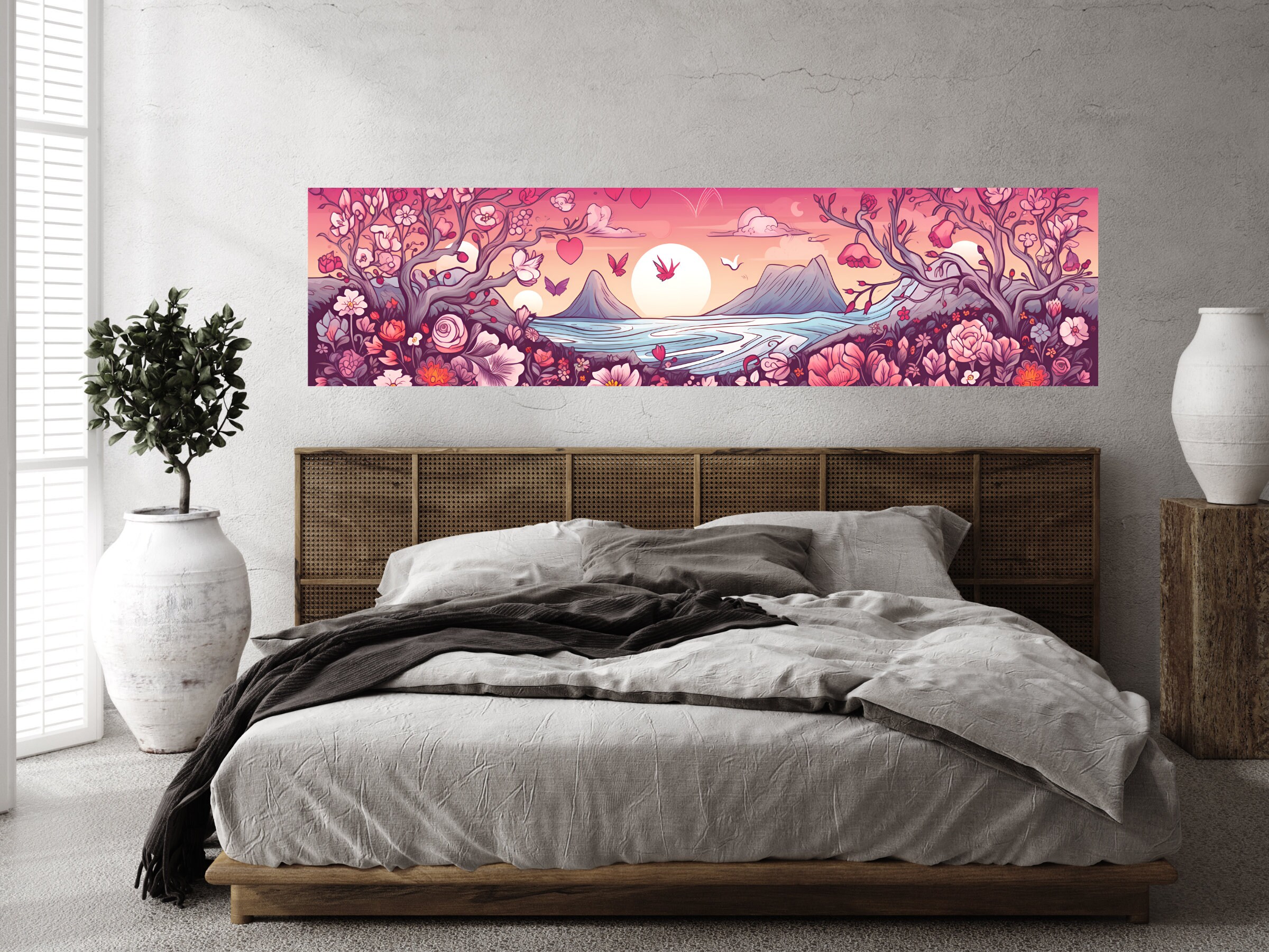 Spring Landscape Coloring Page | Printable Coloring Banner | Family ...