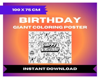 Giant Coloring Poster Cupcake Printable Coloring Page Instant Download ...