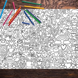 Valentine's Giant Coloring Page | Printable Coloring Tablecloth ...