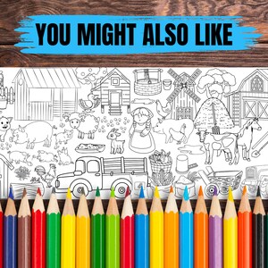 Safari Animals Coloring Banner | Big Printable Coloring Page | Paper ...
