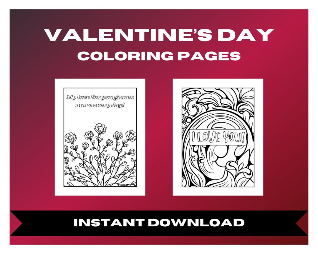 Love Printable Coloring Pages Digital Mindfulness Art Therapy - Etsy