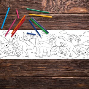 Dinosaur Giant Coloring Banner| Big Printable Coloring Page | Birthday ...