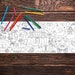 Princess Giant Coloring Banner| Big Printable Coloring Page | Birthday ...