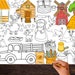 Farm Giant Coloring Banner| Big Printable Coloring Page | Birthday ...