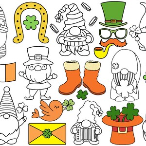 St. Patrick Gnome Coloring Banner | Huge Printable Coloring Page ...