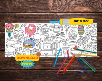 Farm Animals Coloring Banner Big Printable Coloring Page Birthday ...