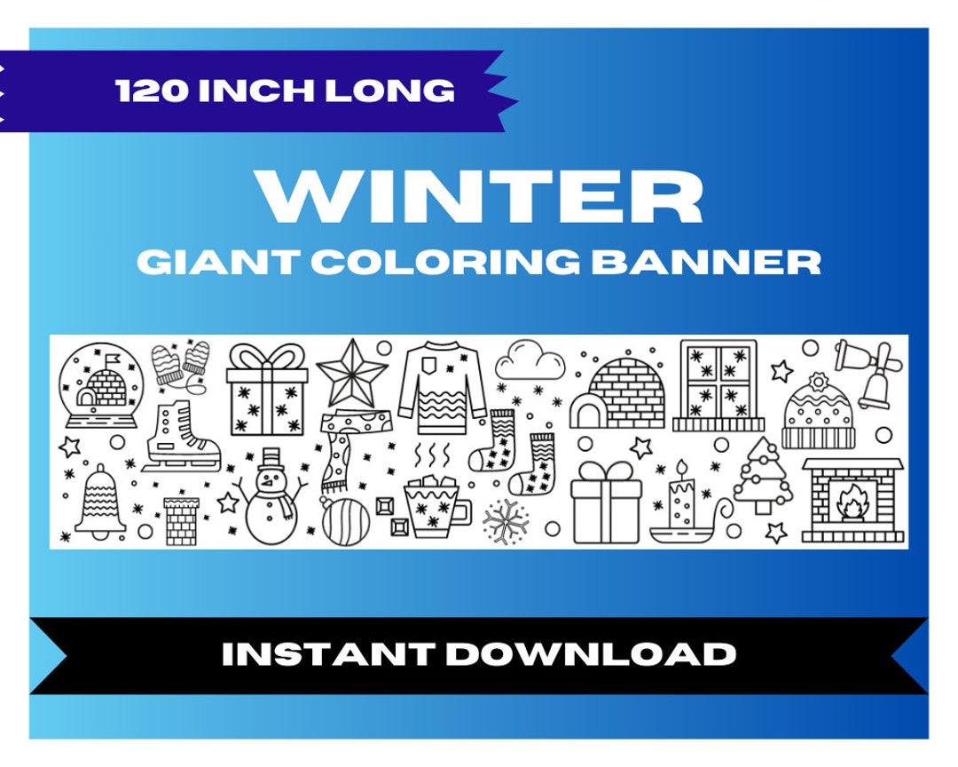 Giant Coloring Banner Instant Download Coloring Poster for Kids ...