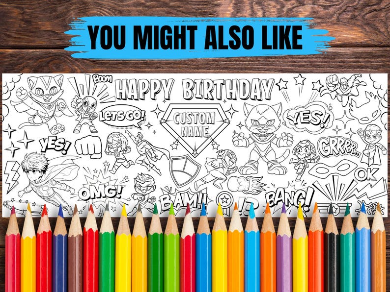 Personalized Robots Giant Coloring Banner | Big Printable Custom ...