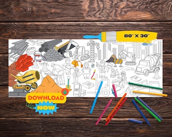 Farm Animals Coloring Banner Big Printable Coloring Page Birthday ...