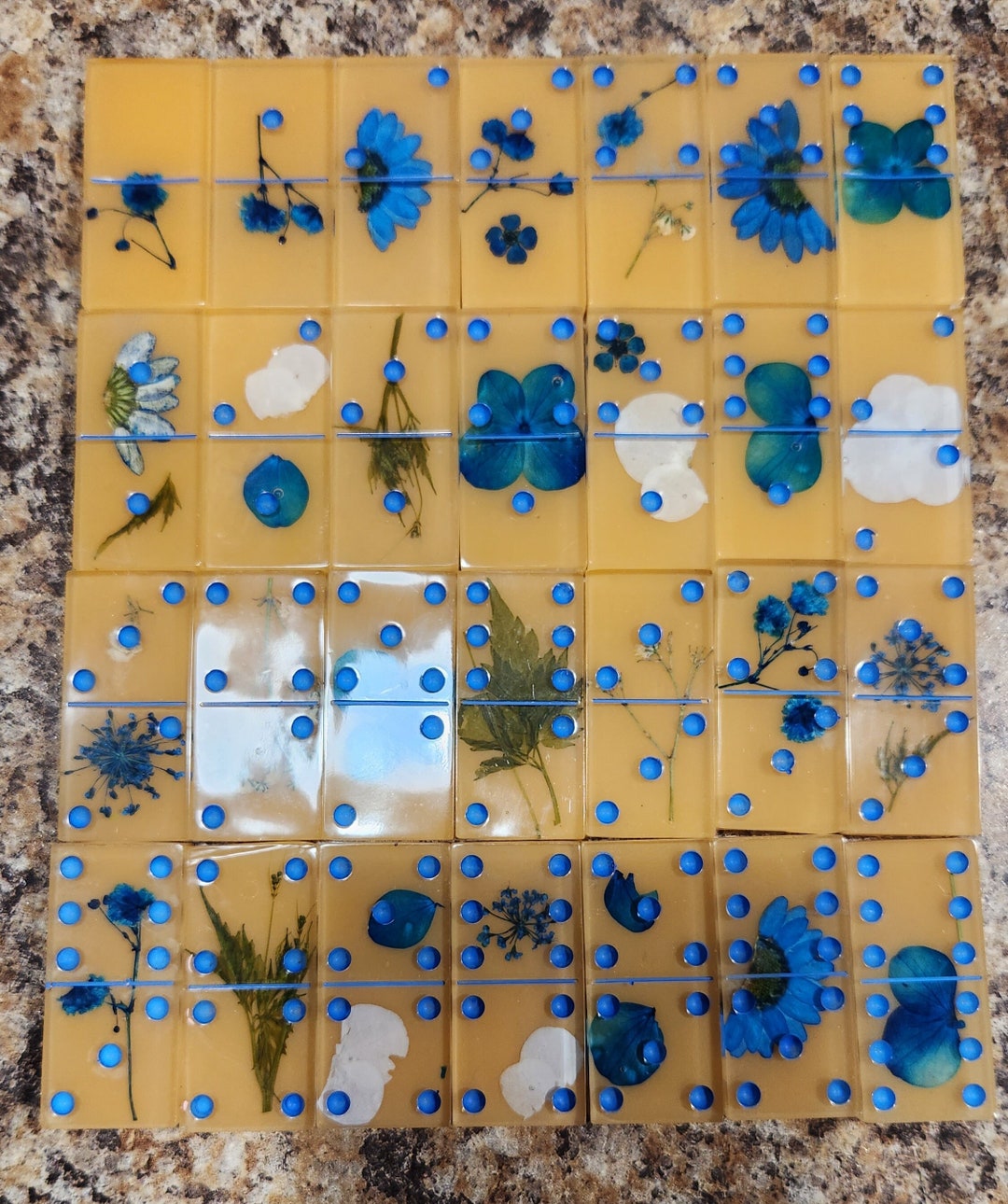 Handmade Flower Inlay Dominoes - Etsy