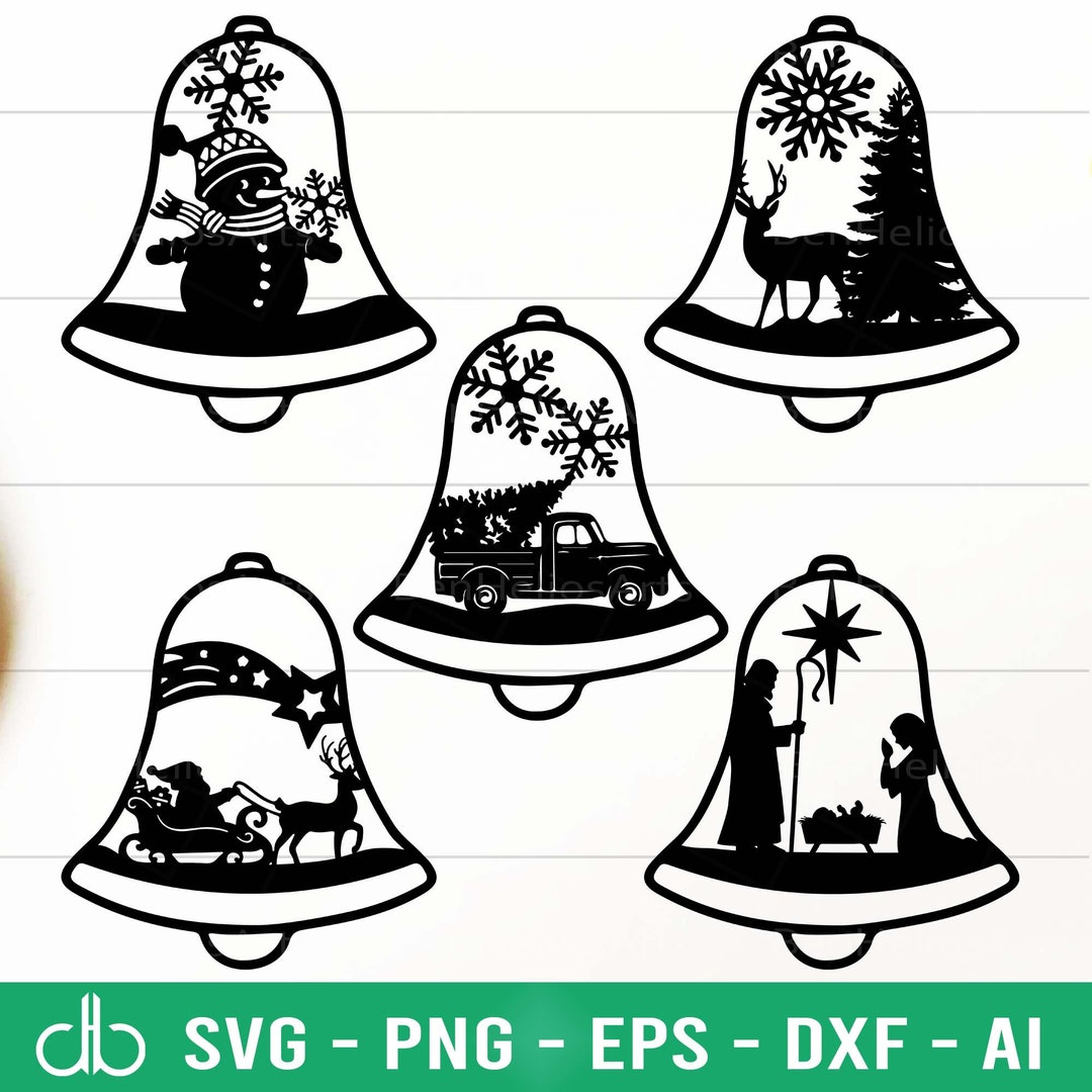 Christmas Bell Ornaments SVG, Christmas Bell SVG Bundle, Christmas ...