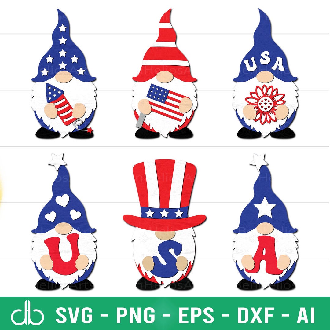 Happy 4th of July Gnomes SVG, Patriotic Gnome SVG, Independence Day ...