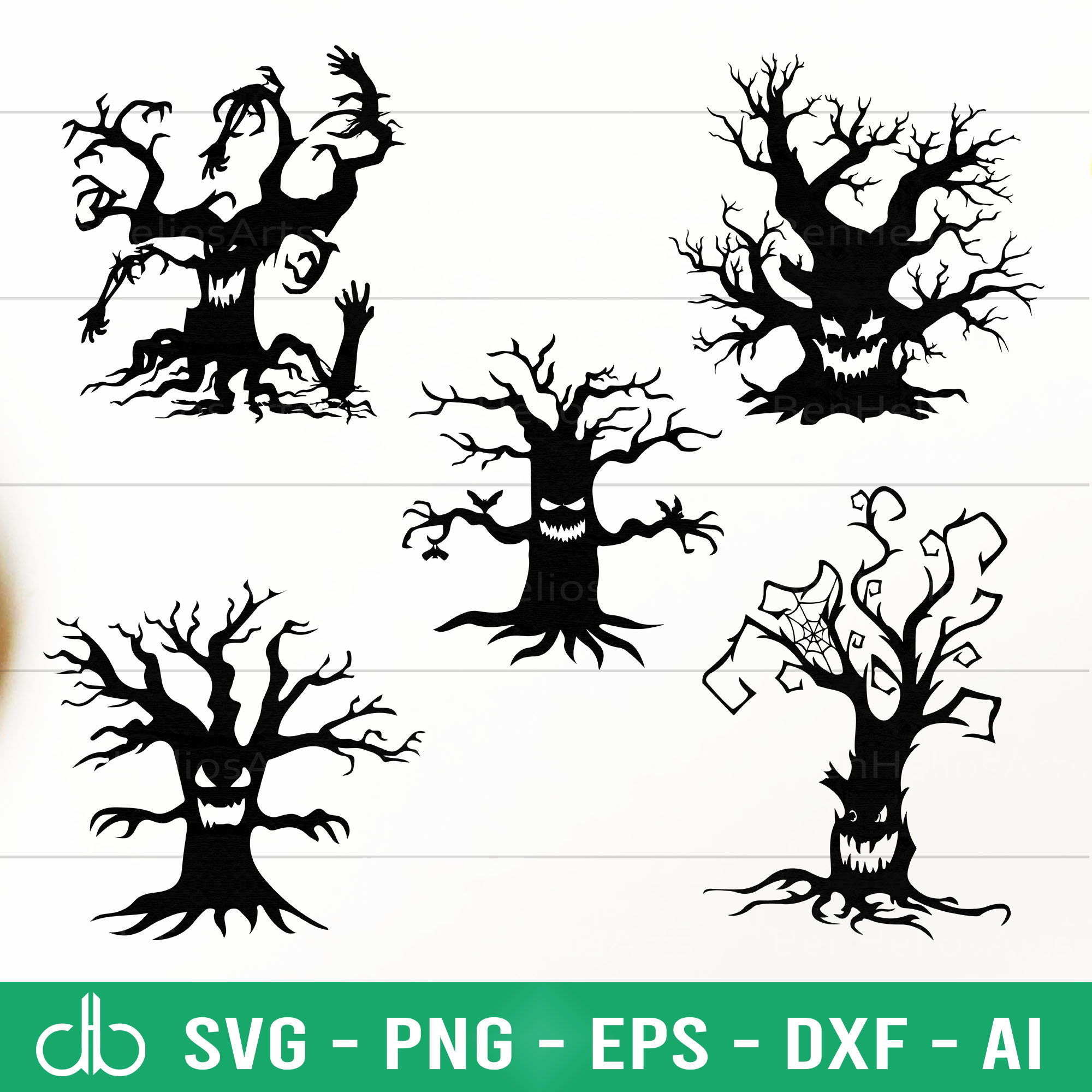 Halloween Tree SVG Bundle, Scary Tree SVG, Dead Tree SVG, Spooky Tree ...