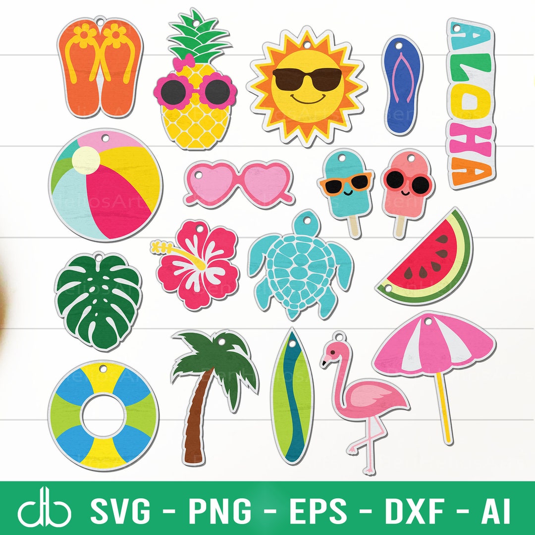 Summer Keychain SVG Bundle, Beach Keychain SVG Bundle, Acrylic Keychain ...