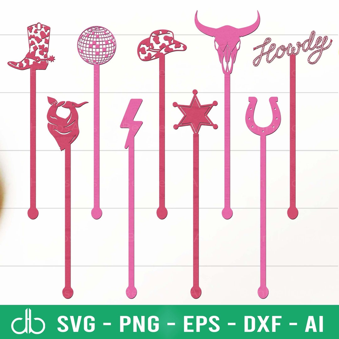 Cowgirl Stir Swizzle Sticks SVG, Cowgirl Stir Swizzle Stick SVG Bundle ...