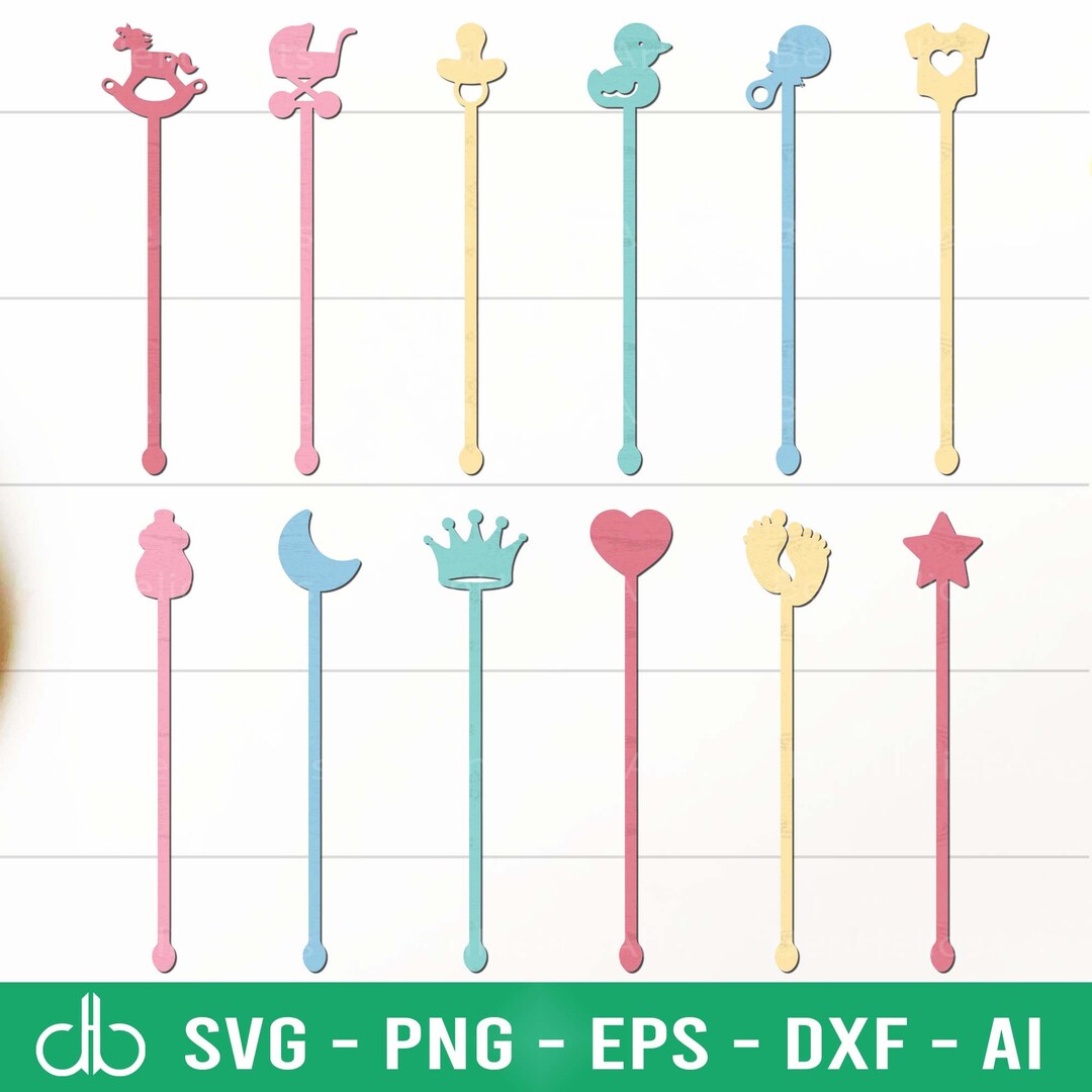Baby Shower Stir Swizzle Sticks SVG, Baby Shower Stir Swizzle Stick SVG ...
