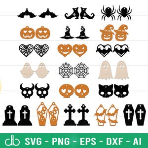 Halloween Earring SVG Bundle, Halloween Earrings SVG, Earrings SVG ...