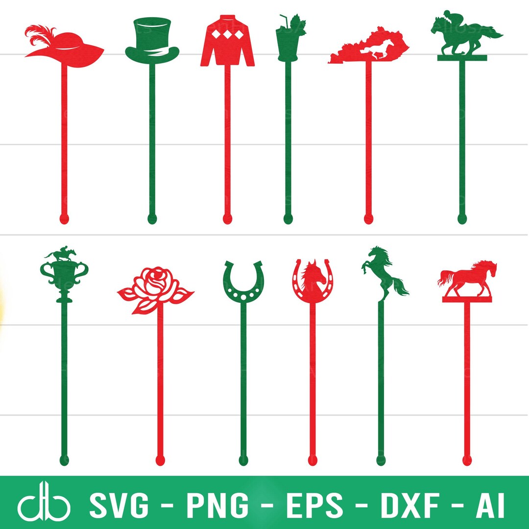 Kentucky Derby Stir Swizzle Sticks SVG, Kentucky Derby Stir Swizzle ...