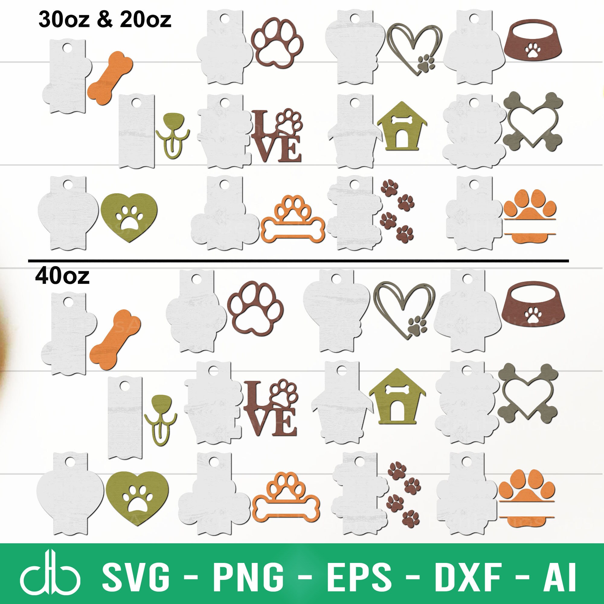Dog Tumbler Topper SVG Bundle, Dog Stanley Topper SVG Bundle, Dog Name ...