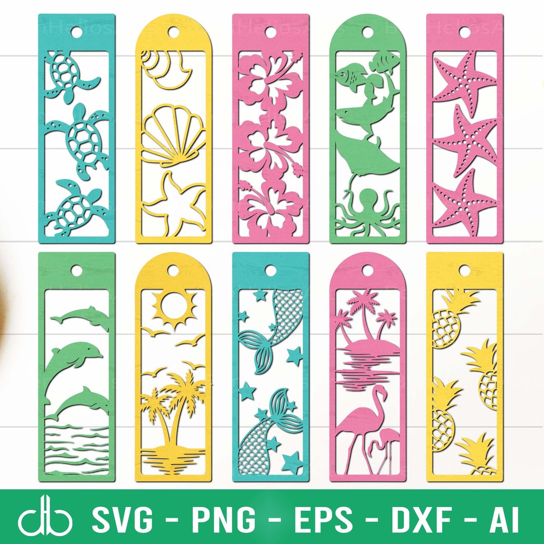 Summer Bookmark SVG Bundle, Beach Bookmark SVG Bundle, Bookmarks SVG ...