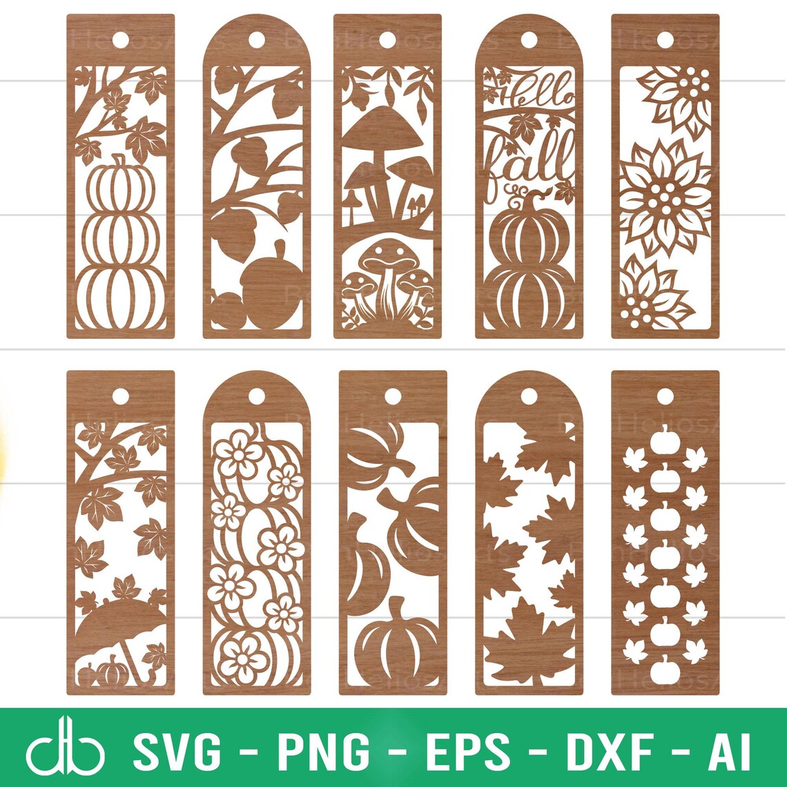 Autumn Bookmark SVG Bundle, Fall Bookmark SVG Bundle, Bookmarks SVG ...