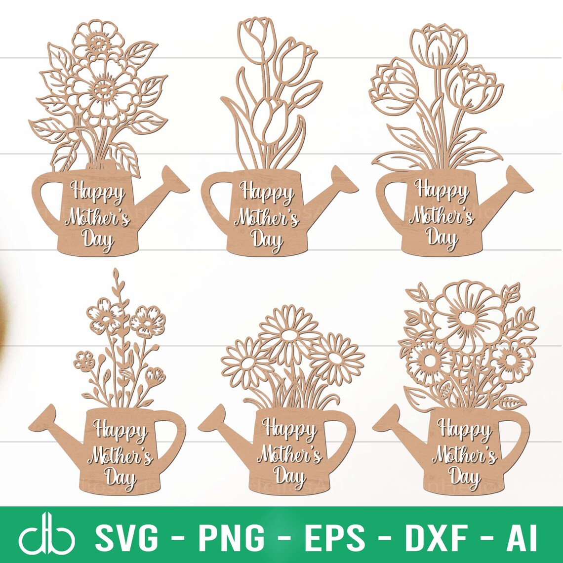 Flowers in a Watering Can SVG Bundle, Flower Watering Can SVG, Mother's ...