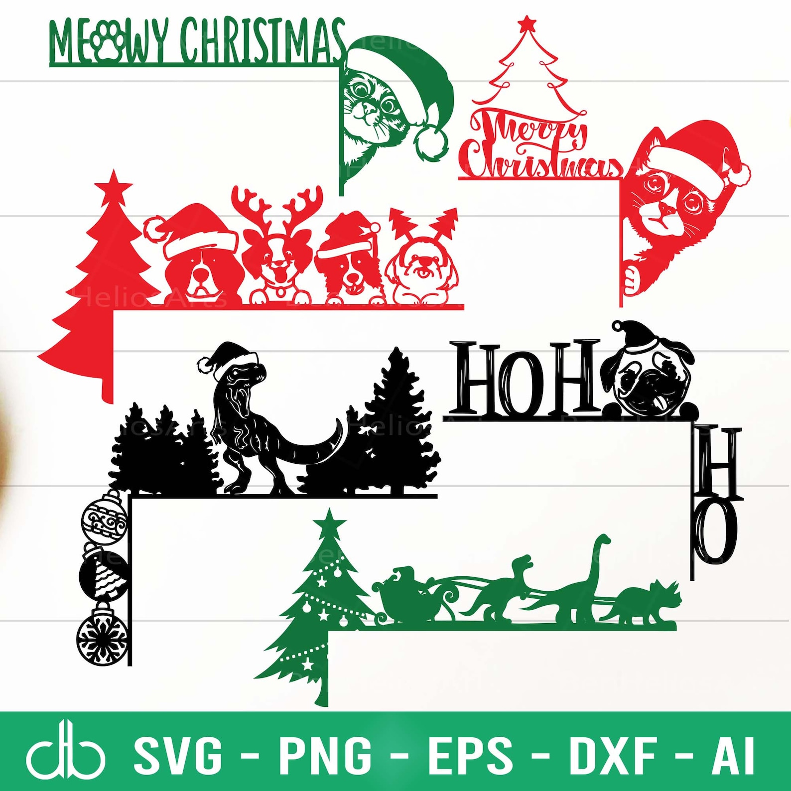 Christmas Door Corner Bundle SVG, Christmas Door Corners SVG, Christmas ...