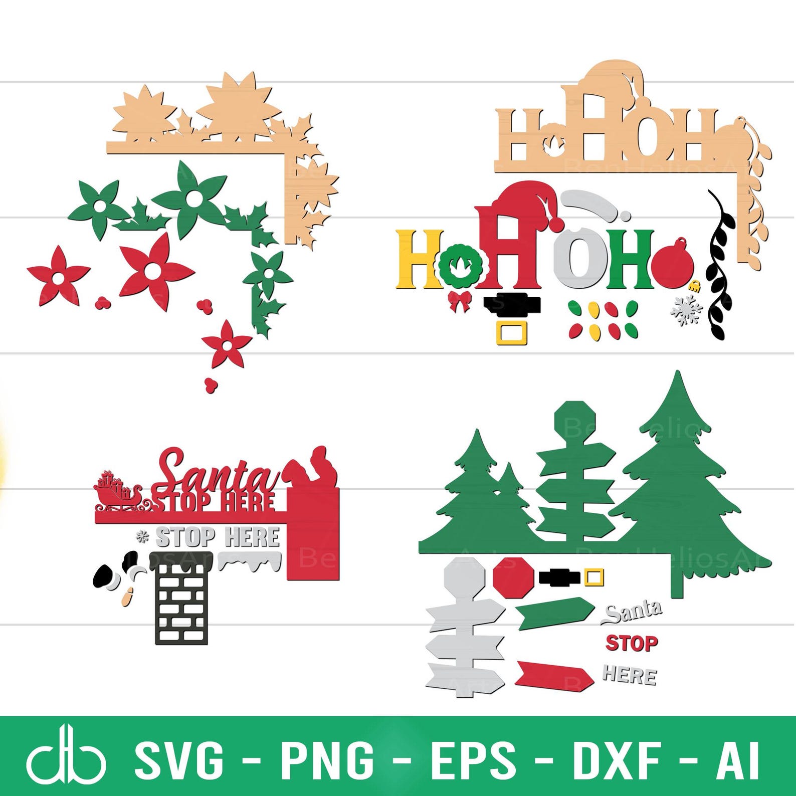 Santa Christmas Door Corner SVG Bundle, Christmas Door Corners SVG ...