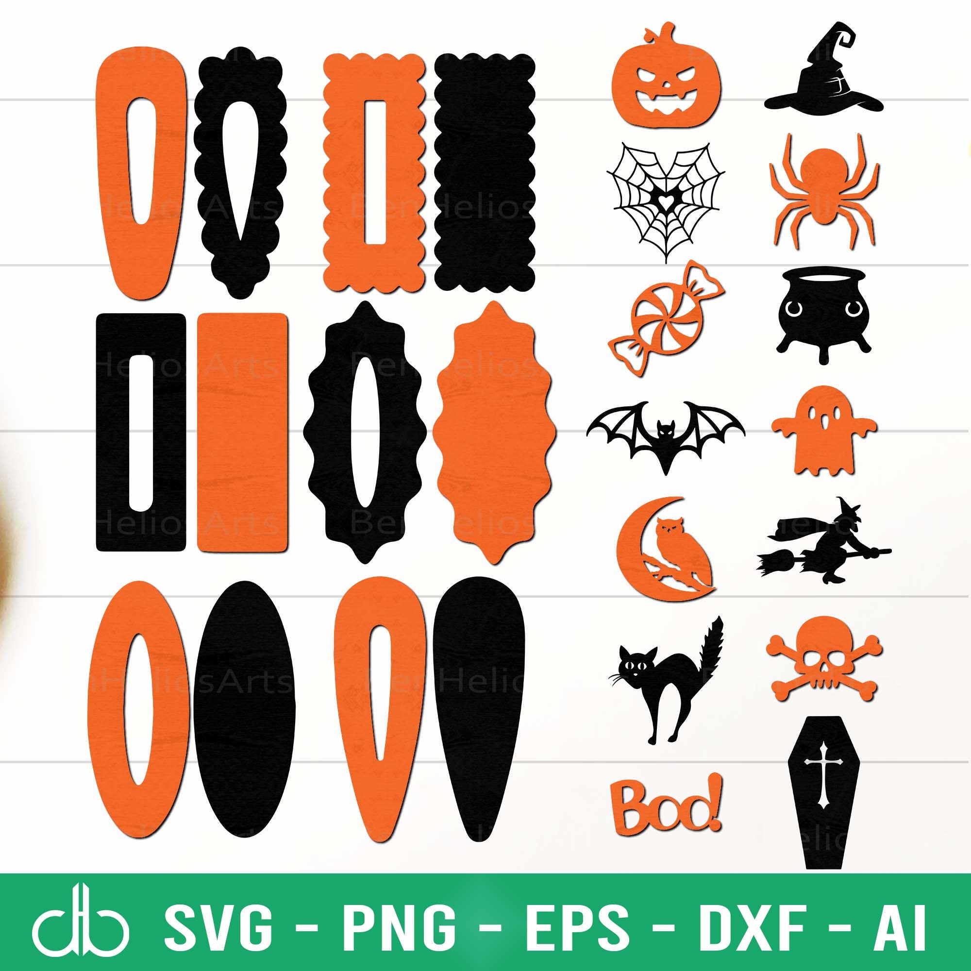 Halloween Snap Clip SVG Bundle, Halloween Snap Clips SVG, Clippie Cover ...